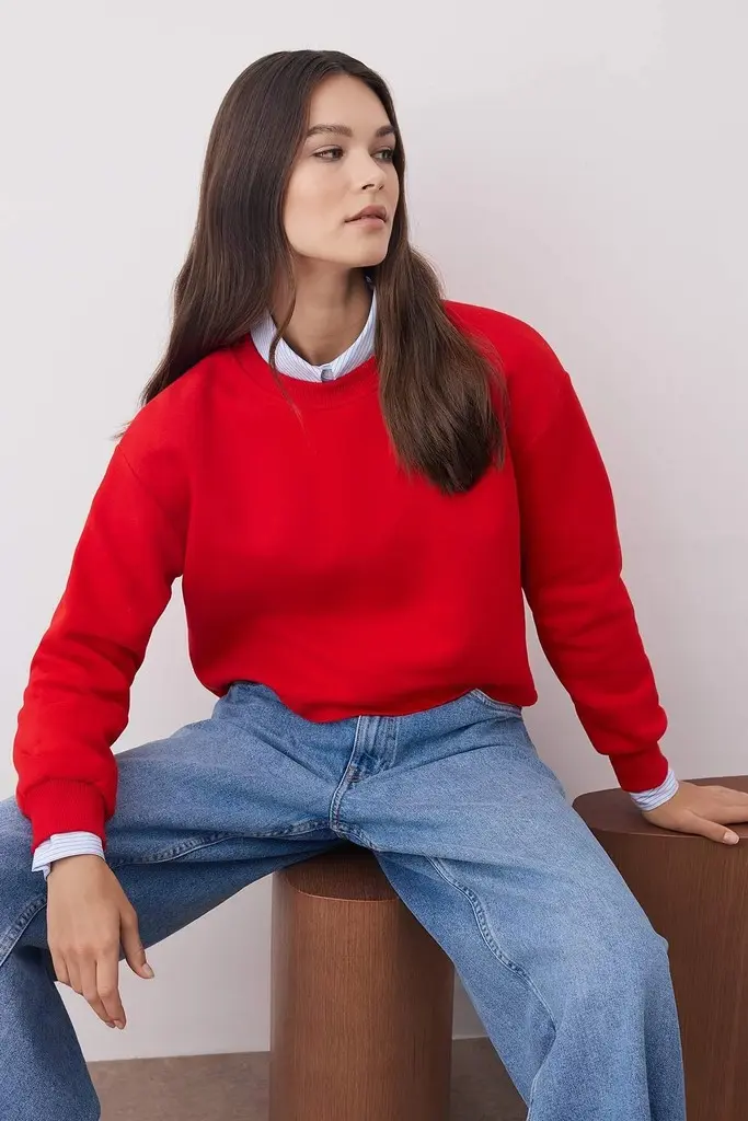 Trendyol Milla ženski duks Twoaw26Sw00093, Crvena