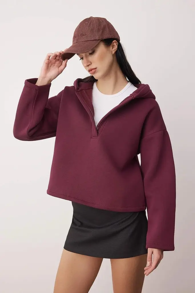 Trendyol Milla ženski duks Twoaw26Sw00060, šljivasta-purple