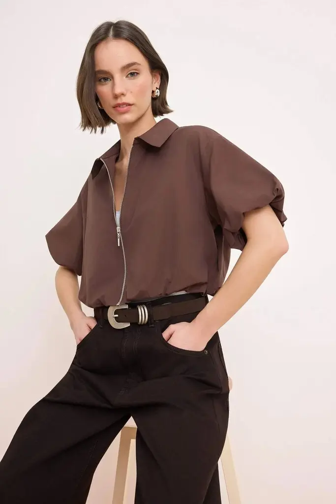 Trendyol Milla ženska jakna Twoss26Ce00028, tamno smeđa-smeđa