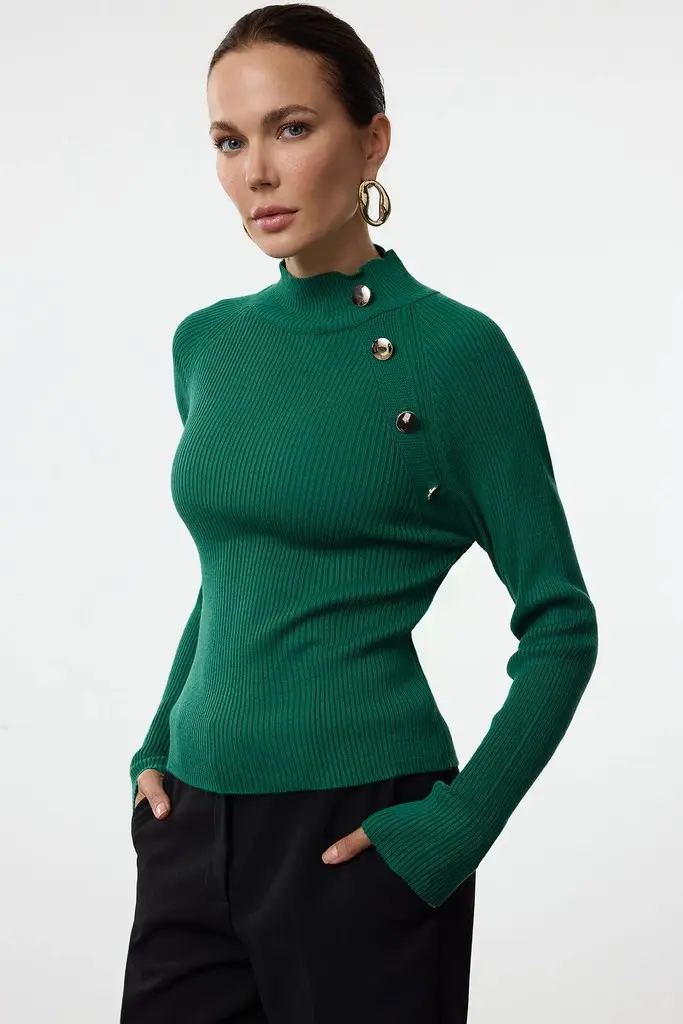 Trendyol Milla ženski duks Twoaw25Kz00069, Zelena-Zelena