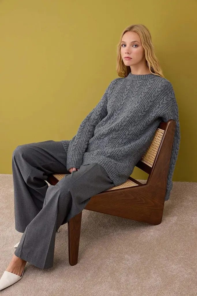 Trendyol Milla ženski duks Twoaw26Kz00135, Antracit-Siva