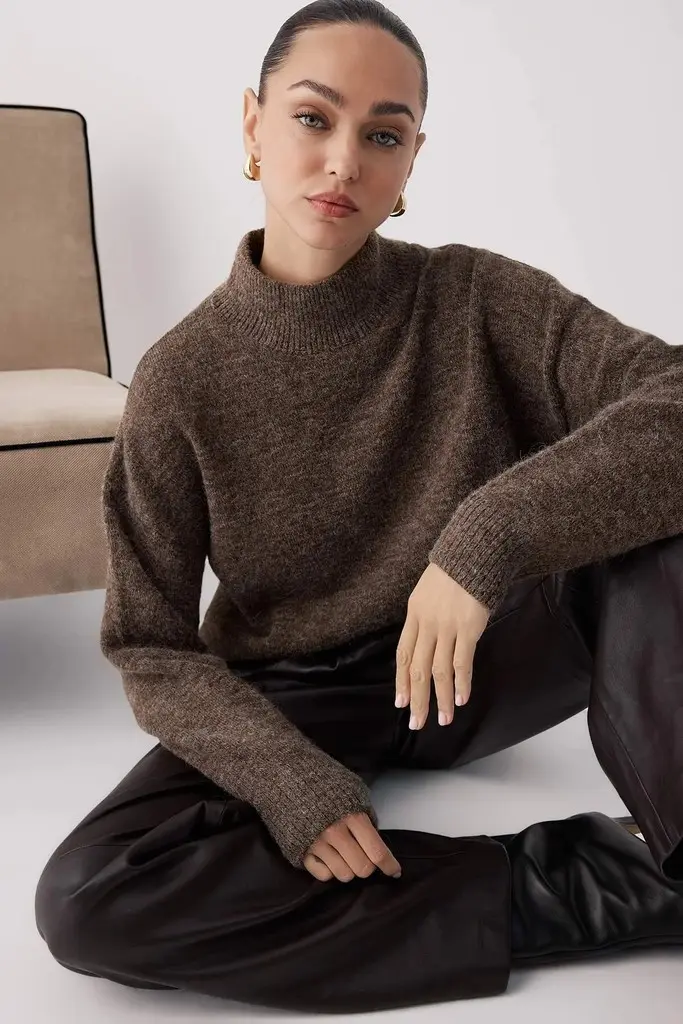 Trendyol Milla ženski duks Twoaw26Kz000790, taupe-beige