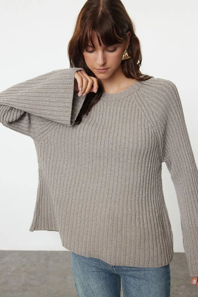 Trendyol Milla ženski duks Twoaw25Kz00305, taupe-bež