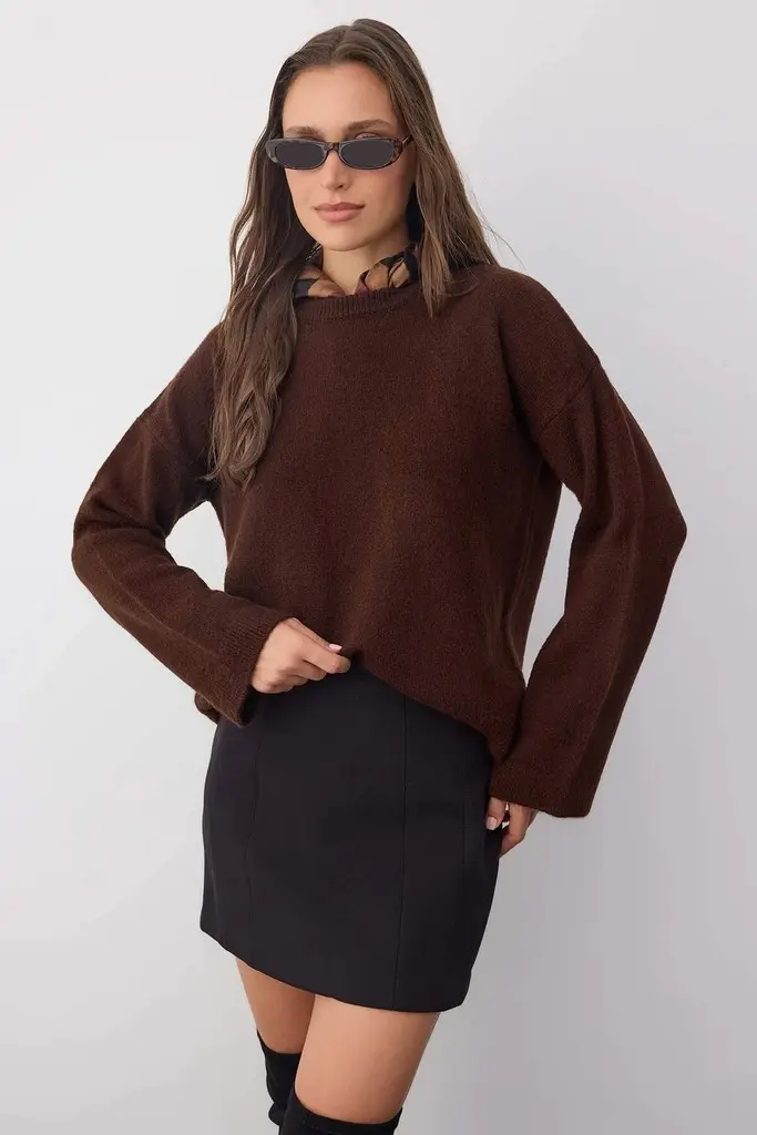 Trendyol Milla ženski duks Twoaw26Kz000880, braon-braon