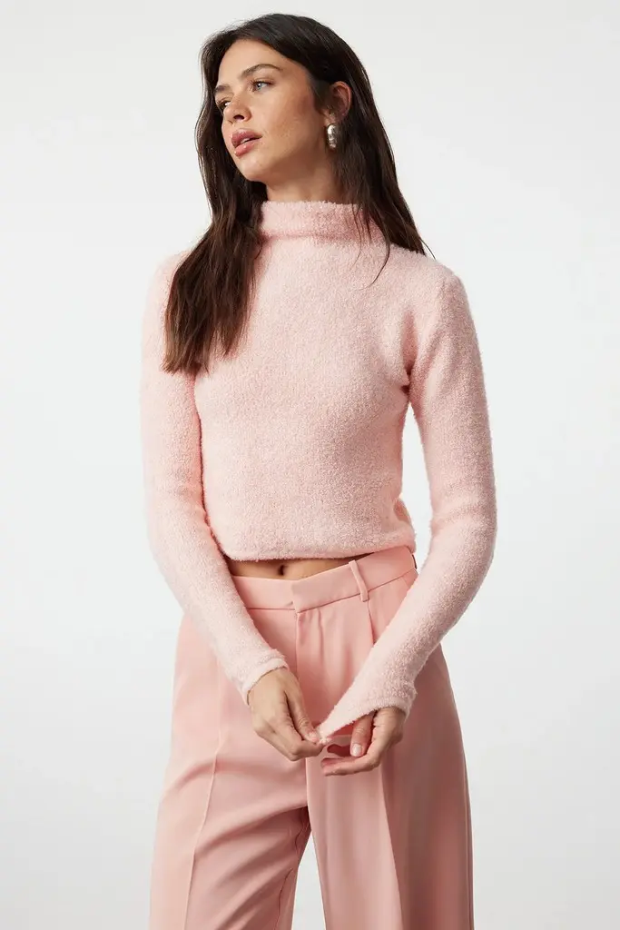 Trendyol Milla ženski duks TWOAW25KZ00042, puder / roza