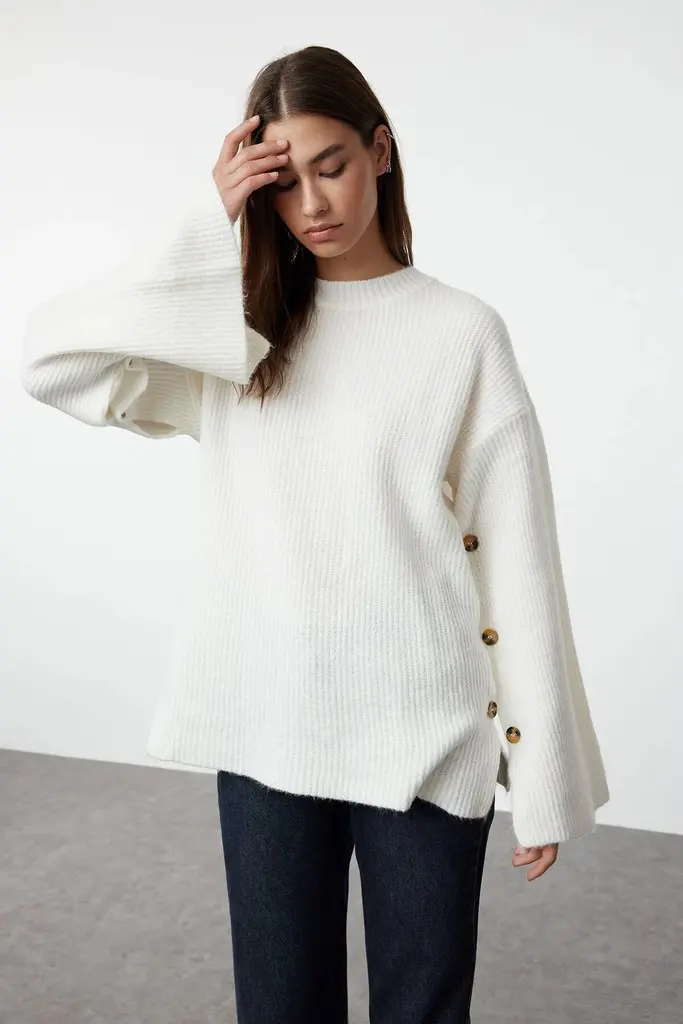 Trendyol Milla ženski duks TWOAW25KZ00087, Bela