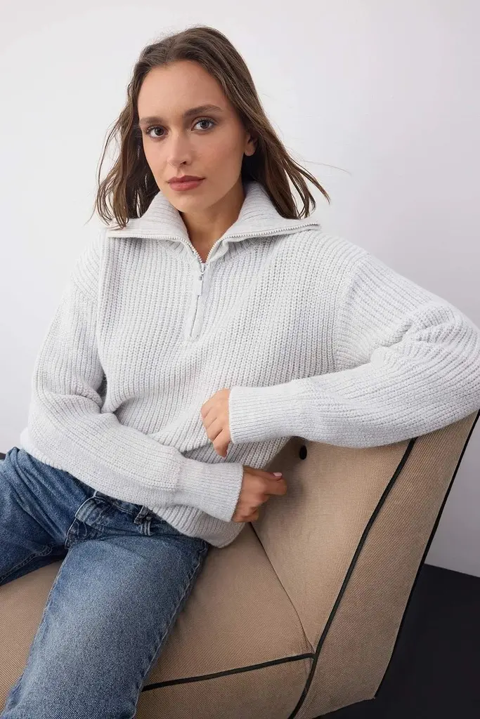 Trendyol Milla ženski duks Twoaw26Kz001800, Svetlo Siva-Gray