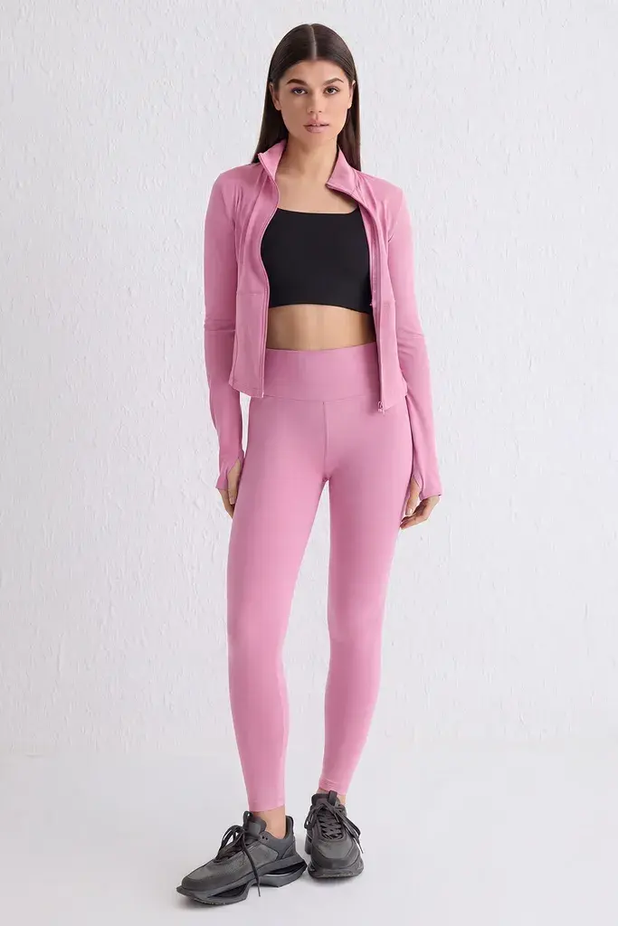 Trendyol Milla Ženske helanke Thmaw25Ty00020, Roze