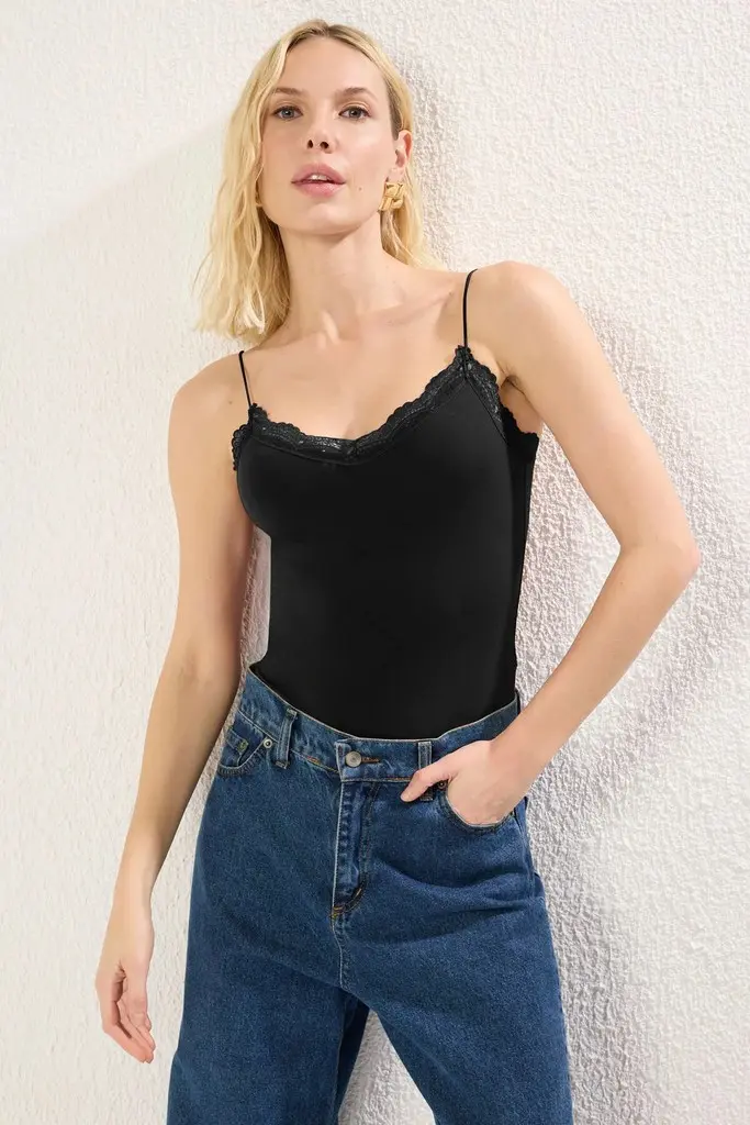 Trendyol Milla ženski body Twoss25Bd00008, Crna