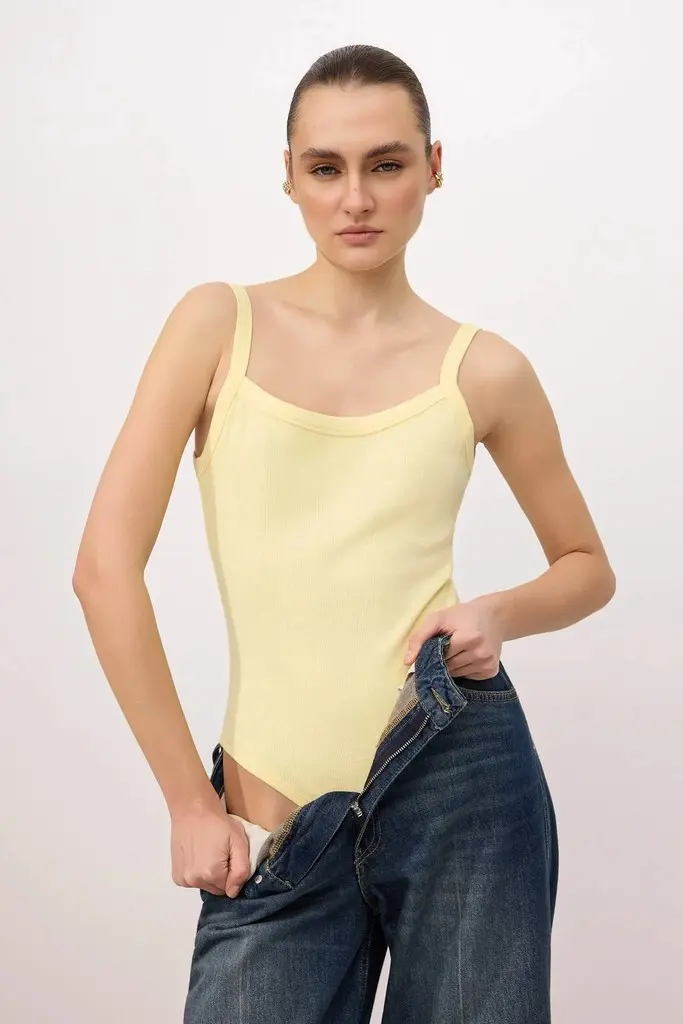 Trendyol Milla ženski top Twoss25Bd00029, Žuta