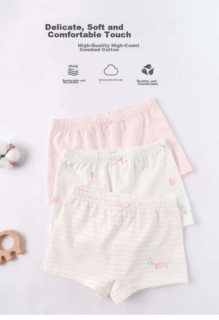 gb Donji veš za devojčice, 3 komada, Roze-beli