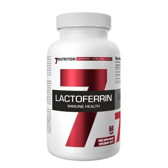 7NUTRITION LACTOFERRIN – Laktoferin i vitamin C za podršku imunitetu i apsorpciji gvožđa, 60 kapsula