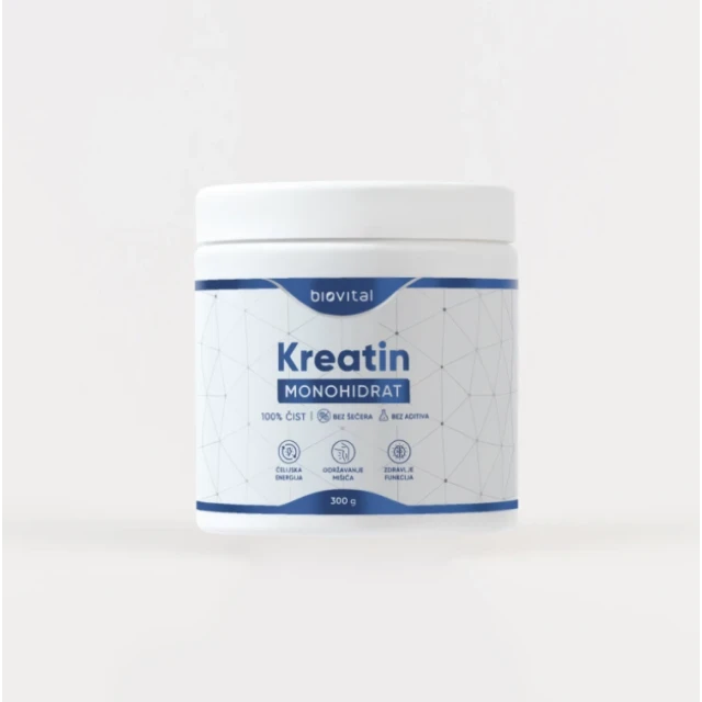 BIOVITAL Kreatin Monohidrat 300 g – 100% čist mikronizovani kreatin bez aditiva