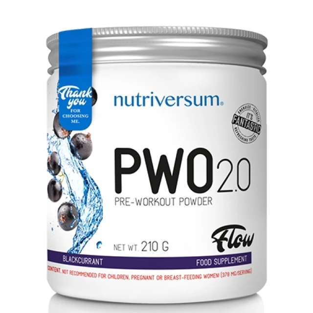 NUTRIVERSUM PWO 2.0 210 g – pre-workout sa 378 mg kofeina, beta-alaninom, kreatinom i AAKG