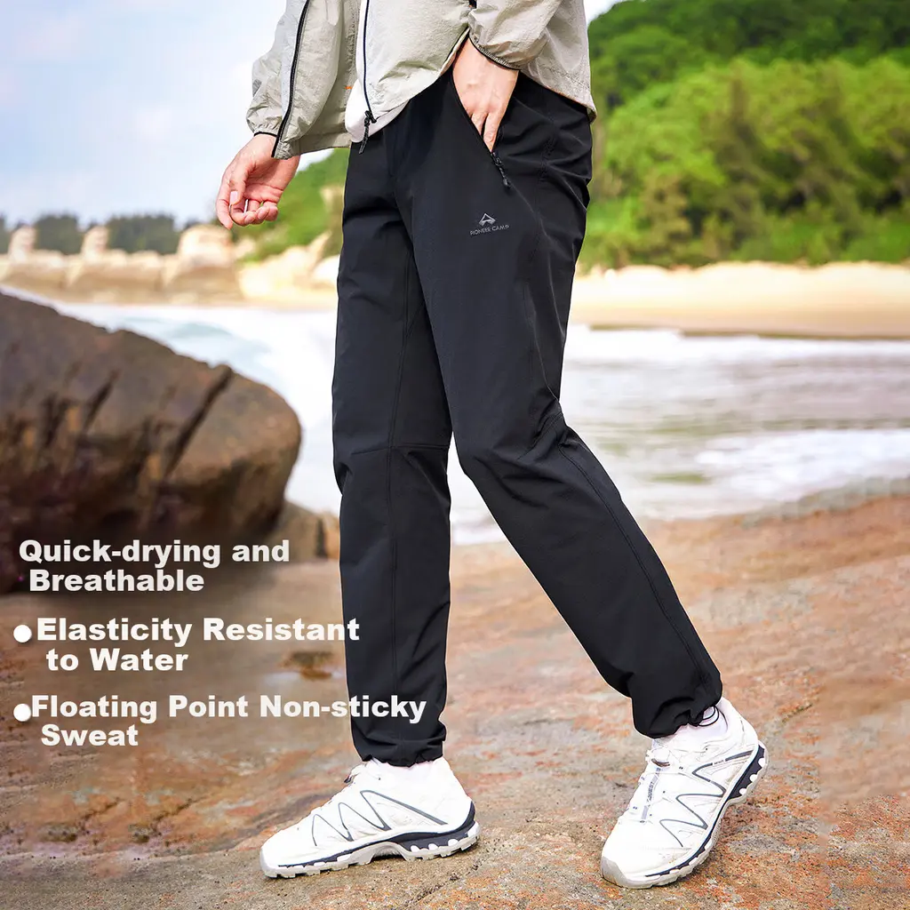 Pioneer Camp Muške pantalone za planinarenje, Crne