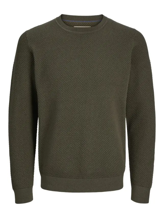JACK & JONES Muški džemper 12265328, Maslinasti