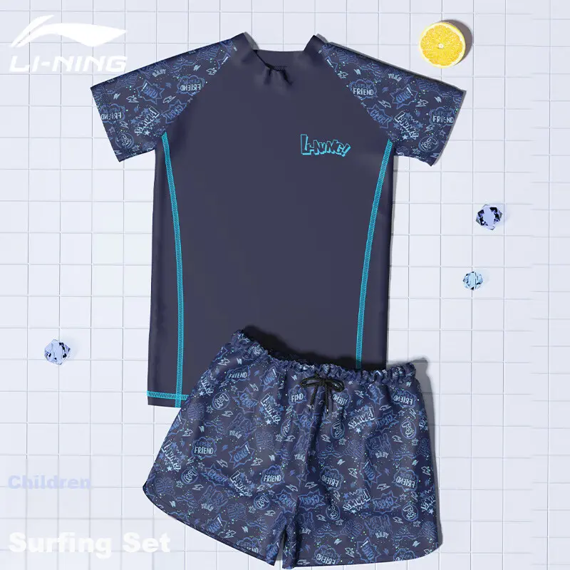 Li-Ning Dvodelni kupaći kostim za dečake, Teget