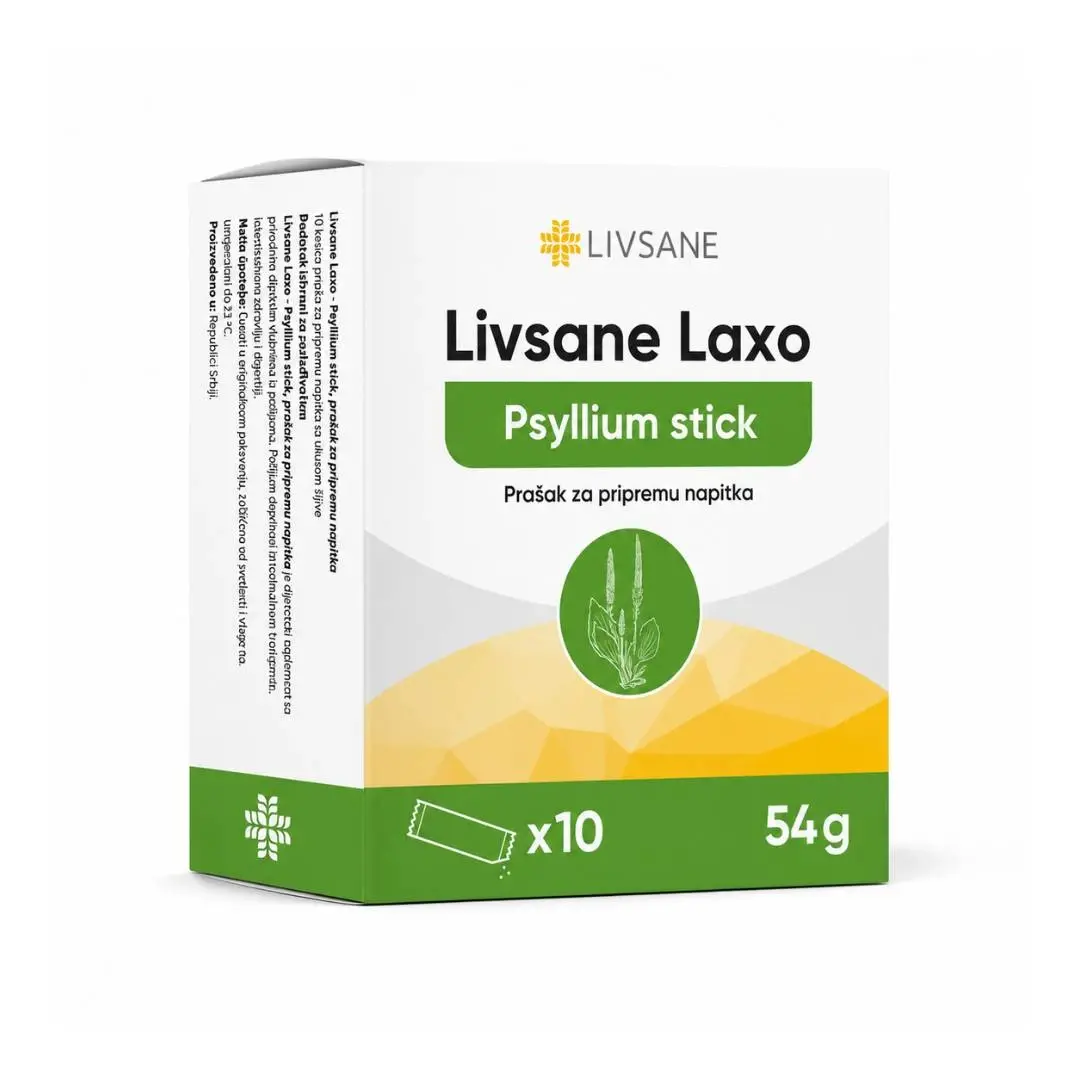 Livsane Prašak u kesicama za probavu Laxo Psyllium, 10 kesica