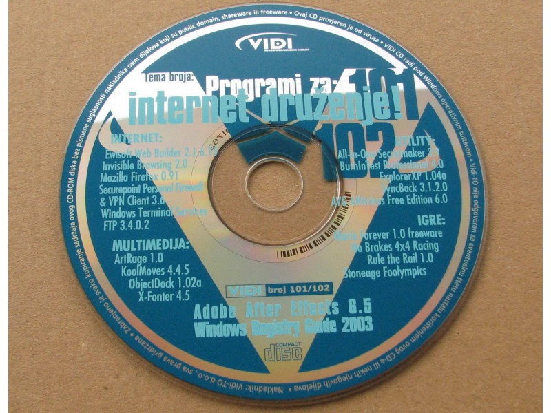 = VIDI CD iz časopisa br. 101/102 - Programi i igre