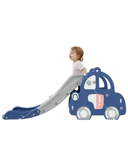 Premium Stil Dečiji tobogan autić sa košem, Plavi