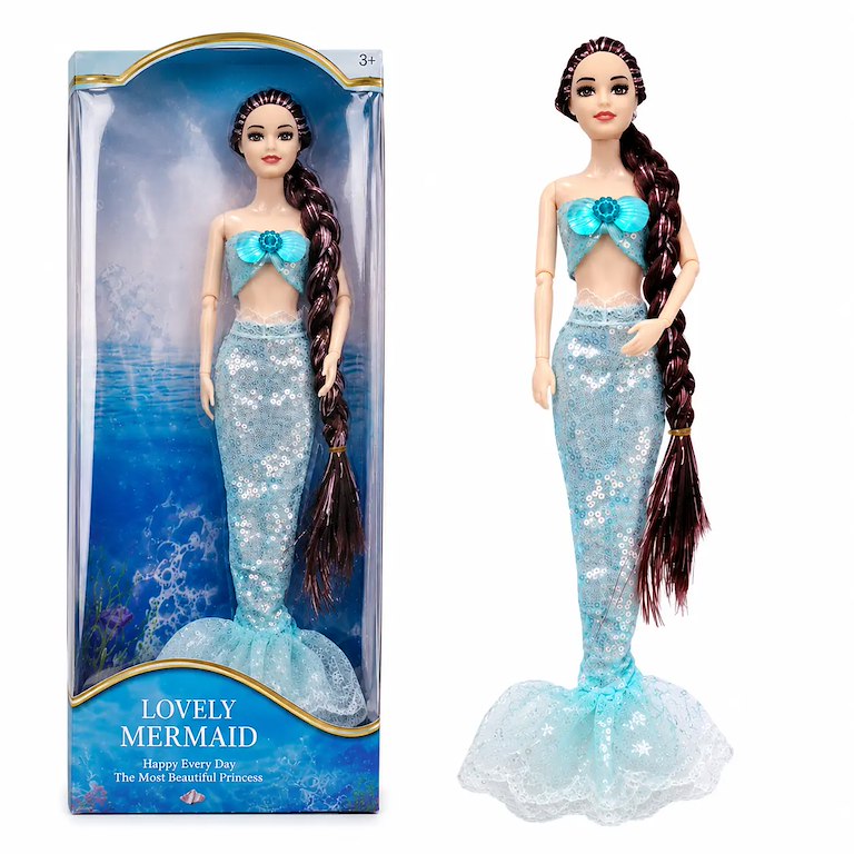 Lutka sirena sa dodacima za devojčice, plava