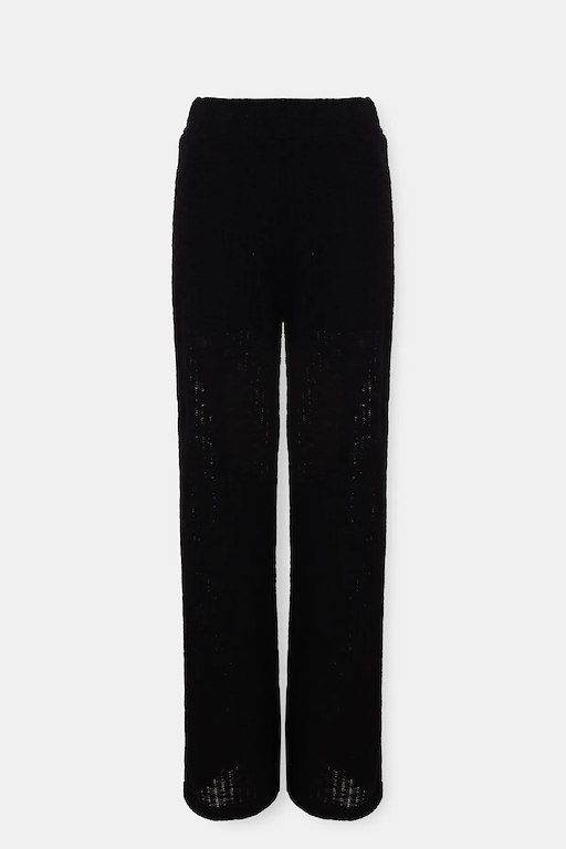 PAMUČNE PANTALONE ŠIROKOG KROJA SA TEKSTUROM