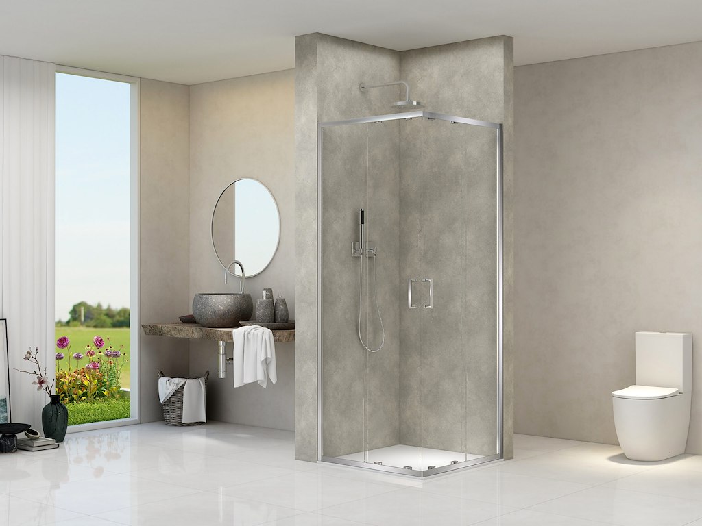 Tendenza tuš kabina 80x80x200cm – hrom, prozirna