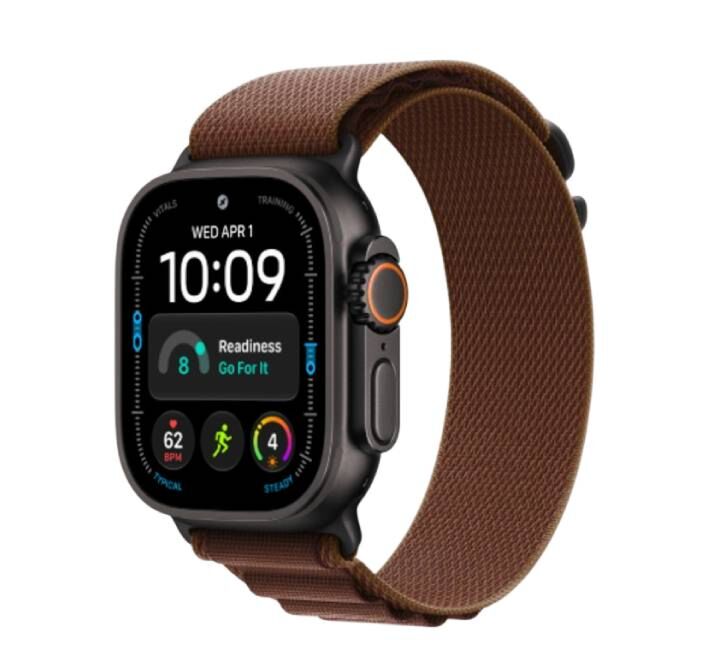 Apple Watch Ultra 4 Cellular 49 mm Black Titanium Case with Burgundy Alpine Loop - L