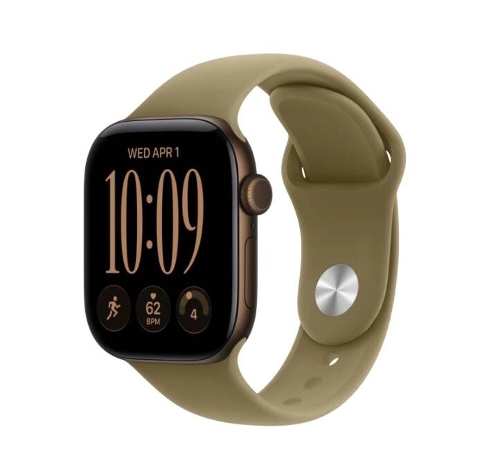 Apple Watch S12 Cellular 42 mm Dark Bronze Aluminium Case with Olive Sport Band - S/M
