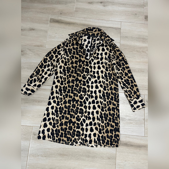 ZARA Basic leopard košulja/haljinica S