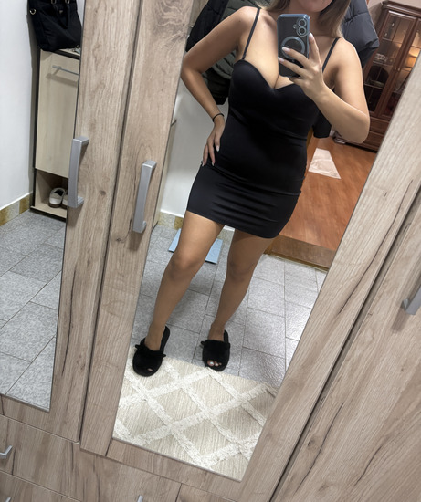 Zara crna slip haljina
