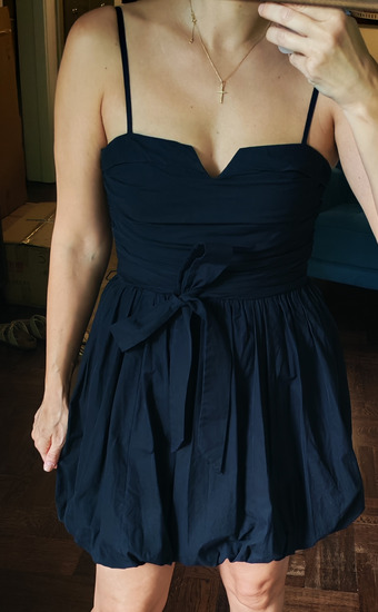 Zara crna haljina balon kroja, M