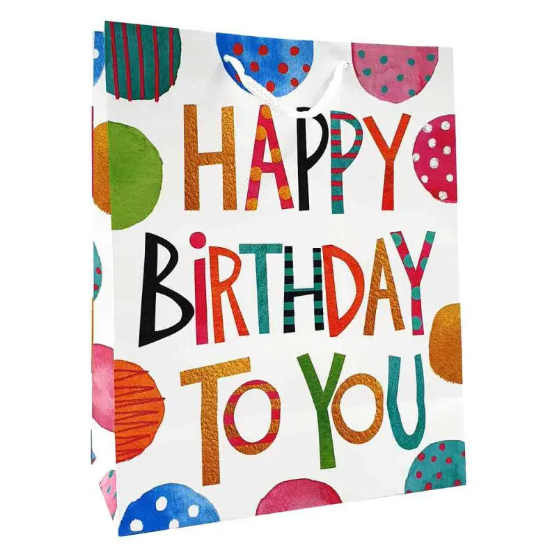 Eureka Velika ukrasna kesa Happy birthday, 26x32x12cm