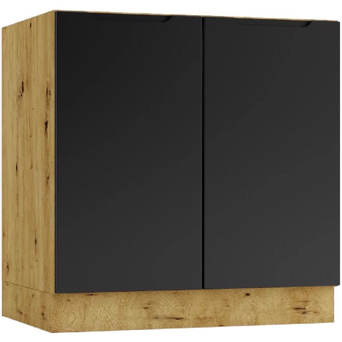 Isabel D80ZL kuhinjski ormaric 80x44,6x82 crna/hrast