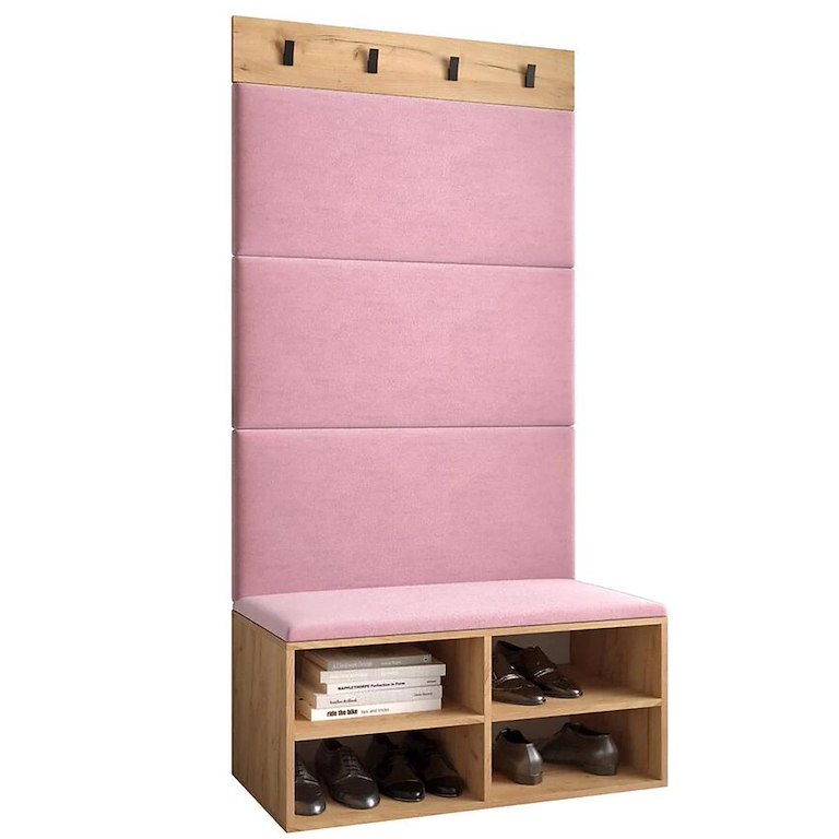Miro predsoblje 84x42x184 cm craft hrast/roza