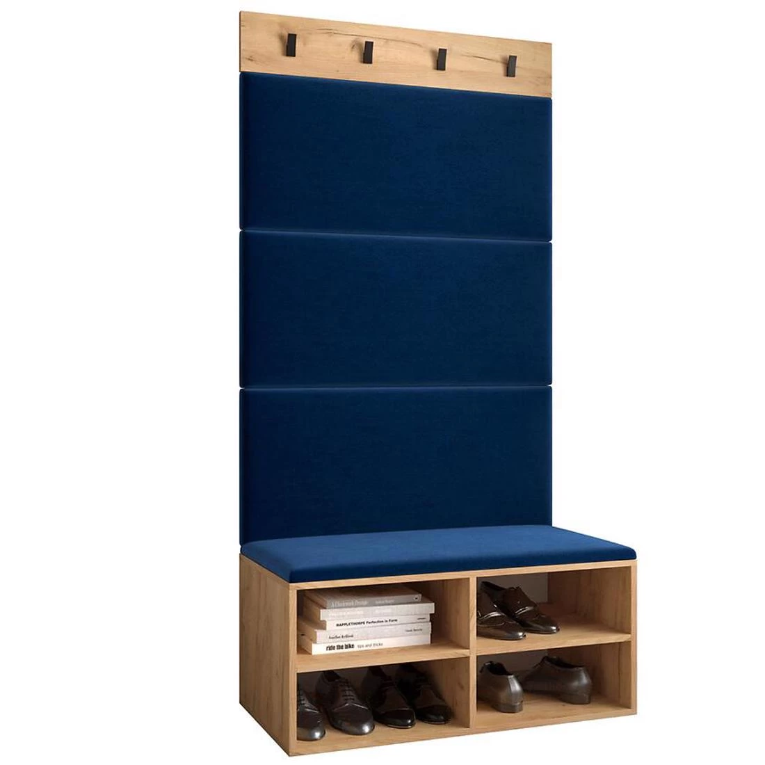 Miro predsoblje 84x42x184 cm craft hrast/baršun plava