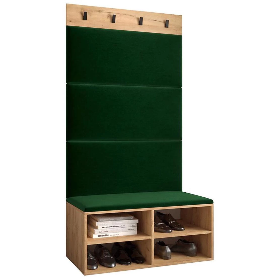 Miro predsoblje 84x42x184 cm craft hrast/tamno zelena