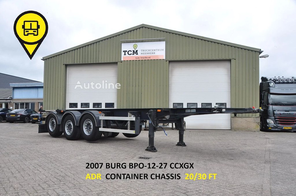 Burg BPO-12-27 CCXGX - ADR CONTAINER CHASSIS / 2x LIFTAS poluprikolica za prevoz kontejnera