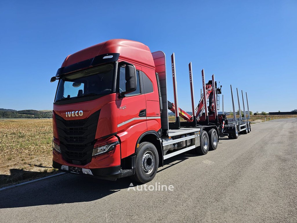 IVECO X-Way 570 kamion za prevoz drva + šumarska prikolica