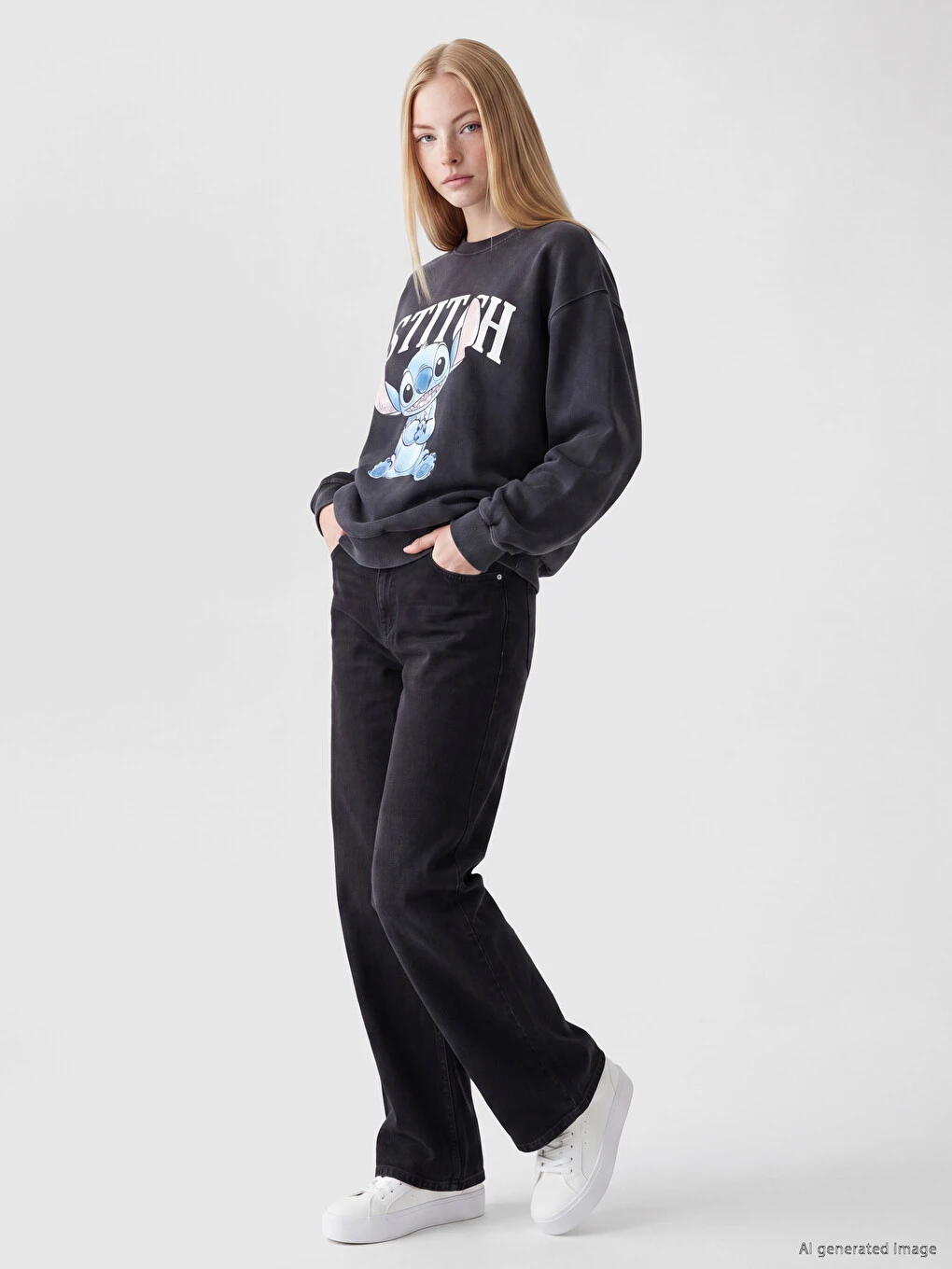XSIDE Ženska Štampana Oversize Dukserica Stitch