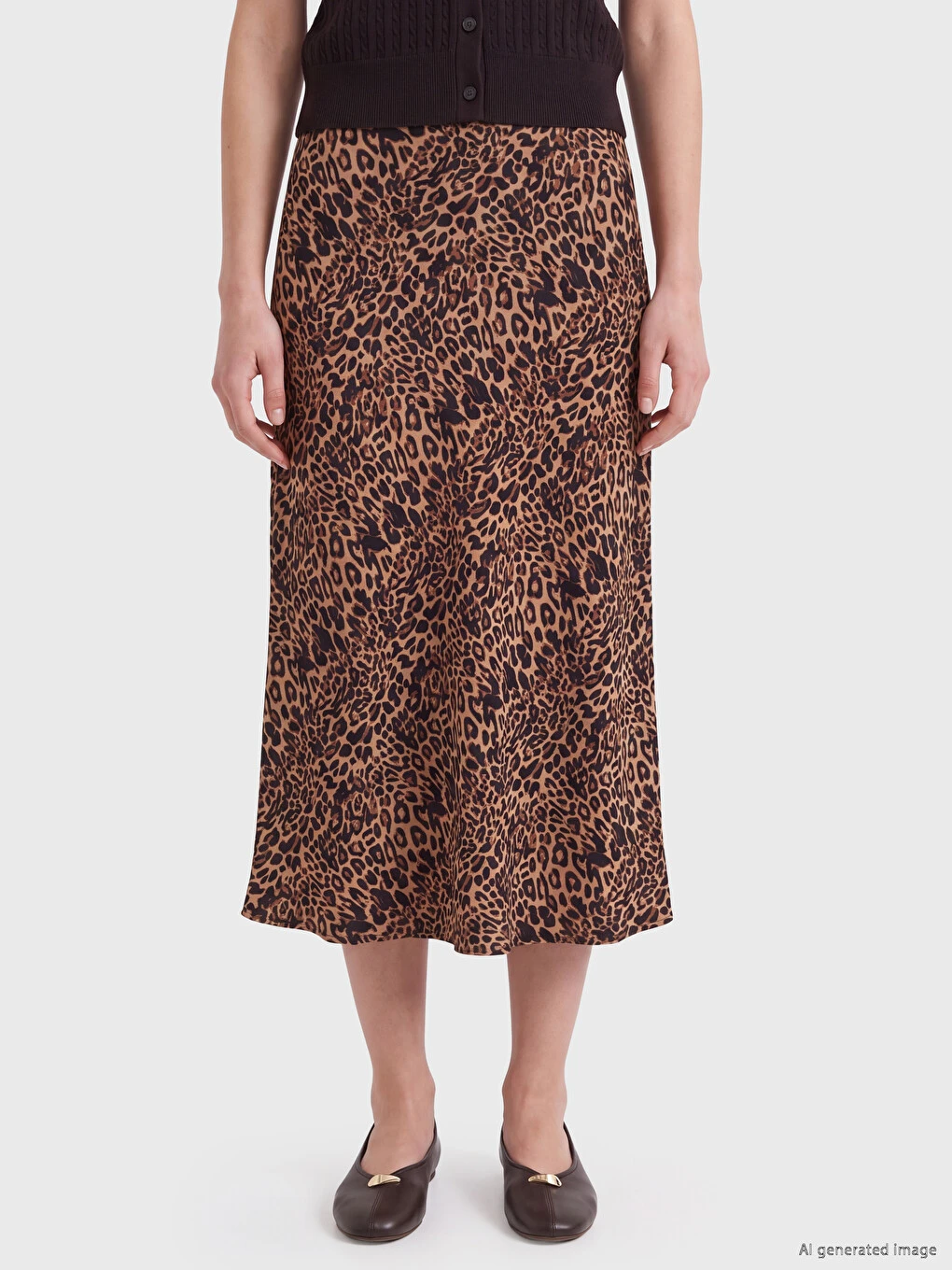 LCW Vision Suknja Sa Elastičnim Strukom Sa Leopard Printom