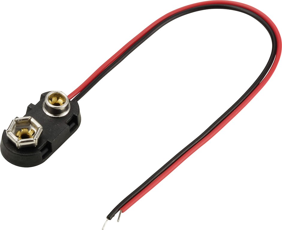 TRU COMPONENTS TC-13220564 stezaljka za bateriju 9 V blok