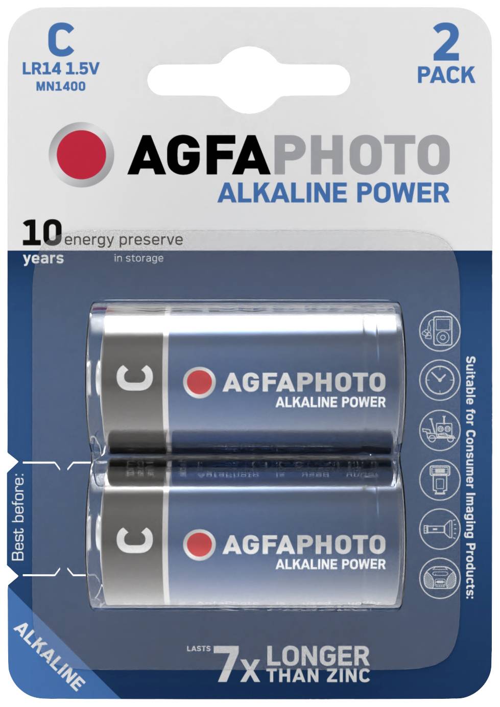AgfaPhoto LR14 C baterija alkalna 1,5 V C (Baby) pak. 2 kom.