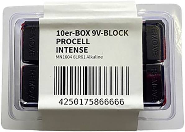 PROCELL 9 V blok baterija alkalna 628 mAh pak. 10 kom.