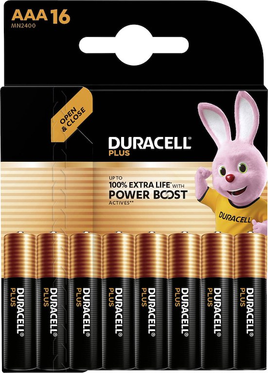 Duracell MN2400 AAA baterija 1,5 V AAA (Micro) pak. 16 kom.