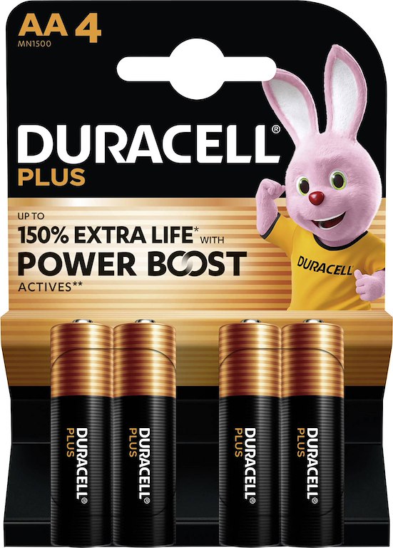 Duracell AA baterija alkalna 1,5 V AA (Mignon) pak. 4 kom. (⌀ x V) 14 mm x 50,5 mm