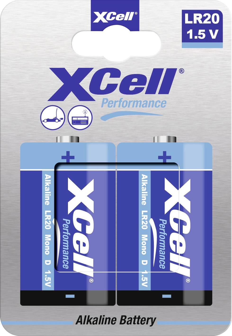 XCell D baterija alkalna 1,5 V D (Mono) pak. 2 kom.