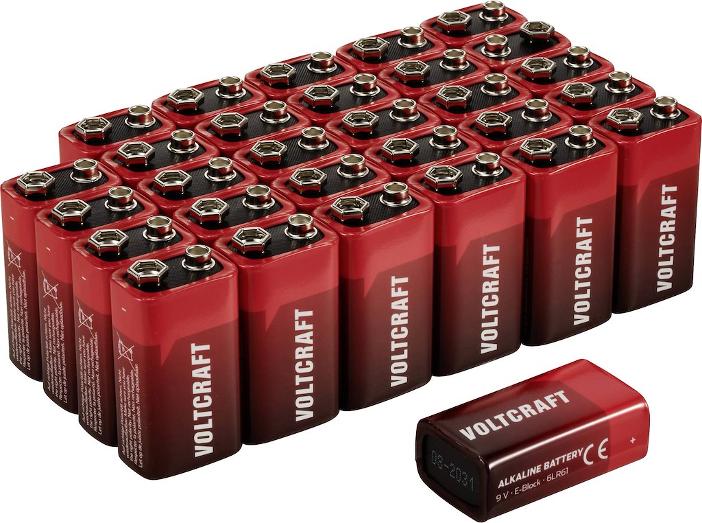 VOLTCRAFT VC-16107990 9 V blok baterija alkalna 550 mAh pak. 30 kom.