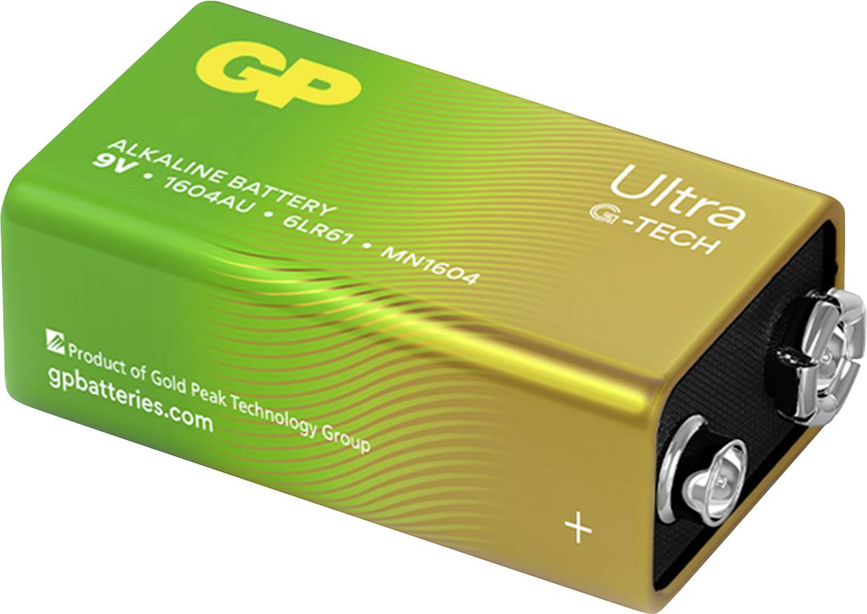 GP 9 V blok baterija alkalna (Š x V x G) 25,5 x 48,5 x 16 mm