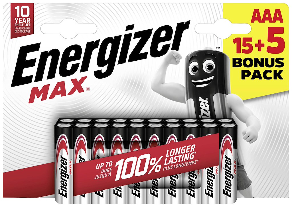 Energizer AAA baterija alkalna 1,5 V AAA (Micro) pak. 20 kom. 10,5 mm